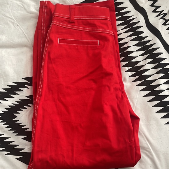 Zara | Pants & Jumpsuits | Zara Wide Leg Red Pants | Poshmark